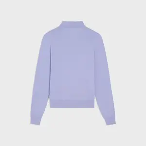 Celine Polo Sweater In Fine Cotton - Blue