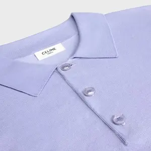 Celine Polo Sweater In Fine Cotton - Blue