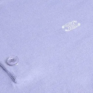 Celine Polo Sweater In Fine Cotton - Blue
