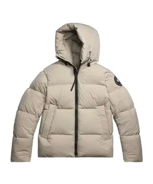 Canada Goose Crofton Quilted Down Jacket With Drawstring Hood - Limestone