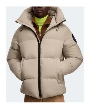 Canada Goose Crofton Quilted Down Jacket With Drawstring Hood - Limestone