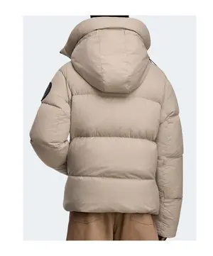 Canada Goose Crofton Quilted Down Jacket With Drawstring Hood - Limestone