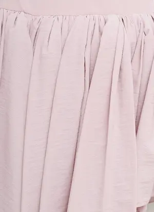 Alaïa Elastic Waist Midi Skirt With Ruffled Hem - Pink