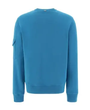 Herno Crewneck Sweatshirt With Sleeve Pocket - Blue