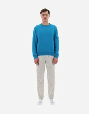 Herno Crewneck Sweatshirt With Sleeve Pocket - Blue