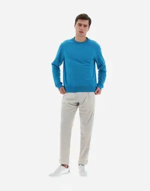 Herno Crewneck Sweatshirt With Sleeve Pocket - Blue