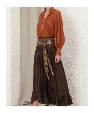 Zimmermann Aster Gathered Blouse - Tan