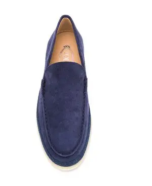 TOD'S Round Toe Slip-on Loafers - Blue