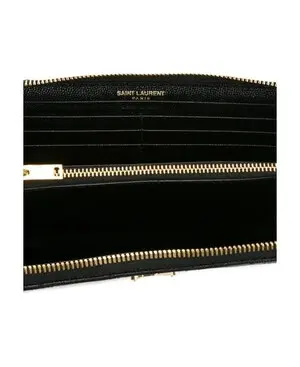 Saint Laurent Cassandre Matelassé Wallet - Black