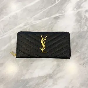 Saint Laurent Cassandre Matelassé Wallet - Black