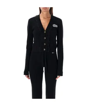 Alessandra Rich Long Sleeve V-neck Cardigan