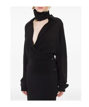 Philosophy Di Lorenzo Serafini Panelled Crossover Neck Blouse