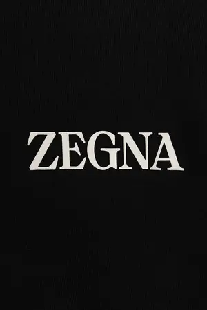 Zegna Cotton Logo Print Sweatshirt - Black