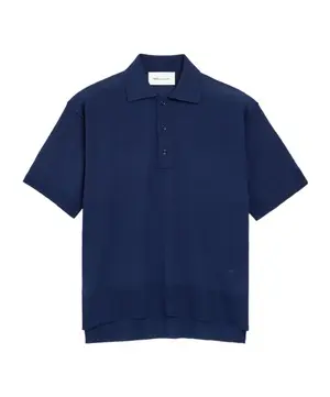 Ami Asymmetric Knit Polo Top
