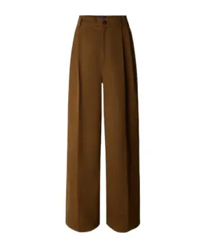 Soeur Pleated Wide-leg Trousers - Brown