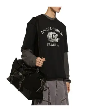Dolce & Gabbana Dolce Gabbana Logo Printed Oversize Fit Jersey T-shirt