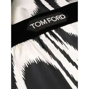 TOM FORD Abstract Printed Wide Leg Pj Trousers - Black