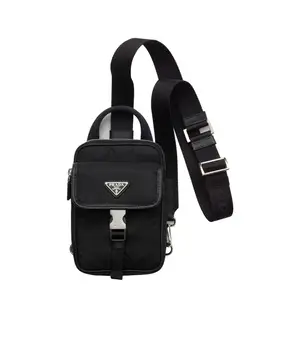 Prada Re-nylon And Saffiano Leather Smartphone Case - Black