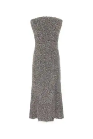 JIL SANDER Glitter-embellished Sleeveless Maxi Dress - Gray