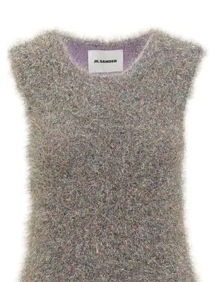 JIL SANDER Glitter-embellished Sleeveless Maxi Dress - Gray