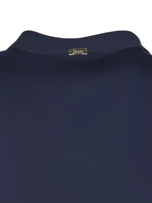 Herno Belted Dress With High Neck And Short Sleeves - Blue