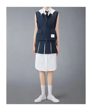 Thom Browne Pleated Ripstop Mini Skirt