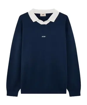 AUTRY Contrast Collar Knitted Sweater