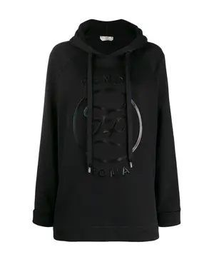 Fendi Ff Karligraphy Embossed Hooded Sweater