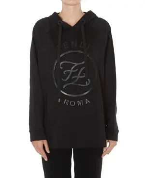 Fendi Ff Karligraphy Embossed Hooded Sweater