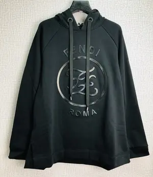 Fendi Ff Karligraphy Embossed Hooded Sweater