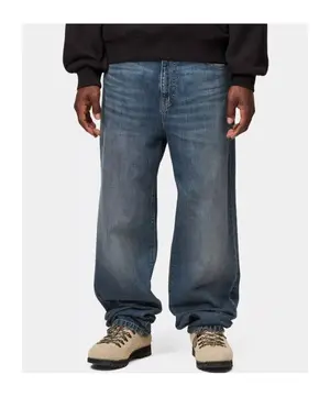 Carhartt Work In Progress Aaron Logo Patch Jeans - Blue