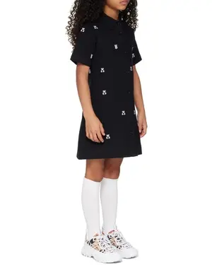 Burberry Thomas Bear Embroidered Short Sleeve Shirt Dress
