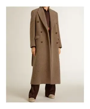GOLDEN GOOSE Double Breasted Belted Coat - Brown