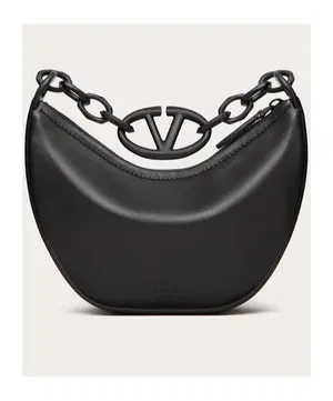 Valentino Garavani Vlogo Signature Zip-up Mini Shoulder Bag - Black