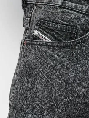 DIESEL® High-waist Marbled Denim Shorts