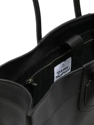 VIVIENNE WESTWOOD Orb Plaque Leather Tote Bag