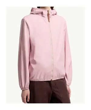 Moncler Logo Patch Hooded Jacket - Pink