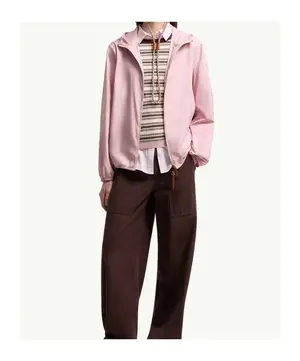 Moncler Logo Patch Hooded Jacket - Pink
