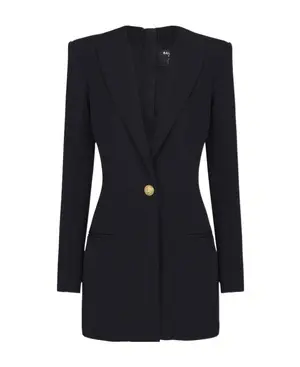 Balmain Grain De Poudre Tailored Dress - Black