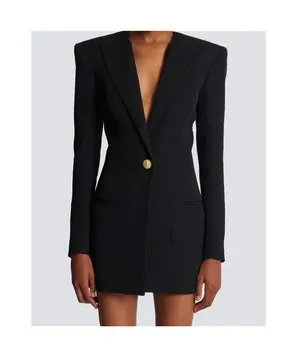 Balmain Grain De Poudre Tailored Dress