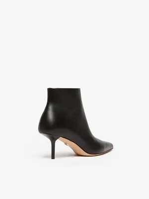 Max Mara Leather Ankle Boots With Zip