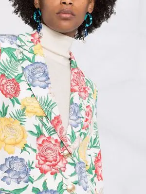FERRAGAMO Single-breasted Floral Print Blazer