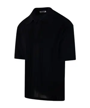 ROBERTO COLLINA Collared Polo Shirt - Black