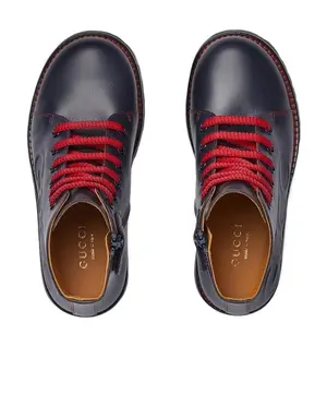 Gucci Logo-embossed Leather Boots