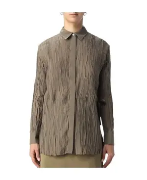 Theory Tie-waist Crinkled Long-sleeved Shirt