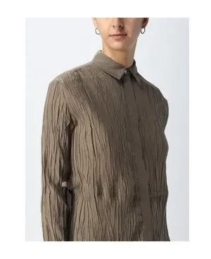 Theory Tie-waist Crinkled Long-sleeved Shirt