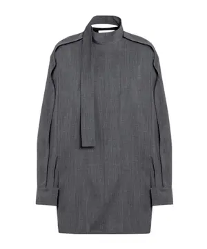 JIL SANDER Wool Blouse With Scarf Detail - Black