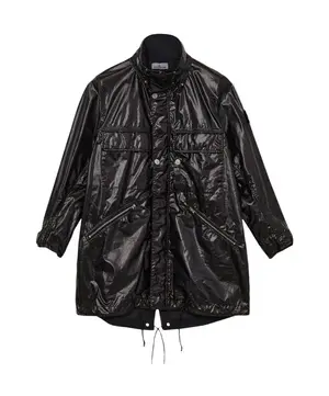 Stone Island Long Sleeve Jacket With Hidden Hood And Drawstring Hem