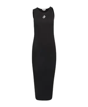 J.W.ANDERSON Jw Anderson Logo-embroidered Twisted Strap Maxi Dress - Black