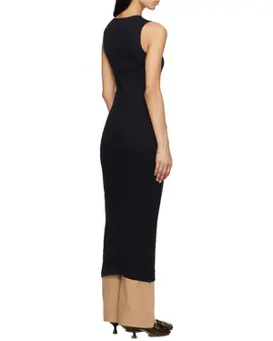 J.W.ANDERSON Jw Anderson Logo-embroidered Twisted Strap Maxi Dress - Black